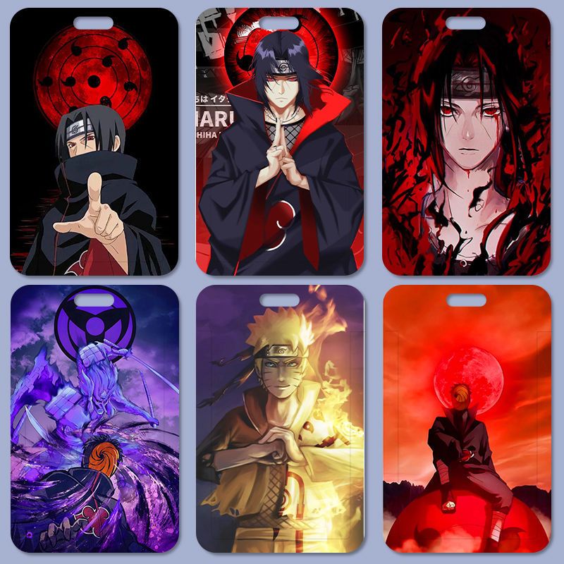 anime NARUTO card holder Sasuke Itachi sliding cover design card cover ...