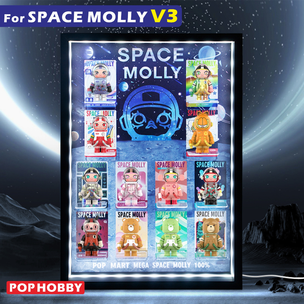 Mega Space Molly V3 100% 🪐☄️ Showcase With LED Lighting Standing & Wall ...