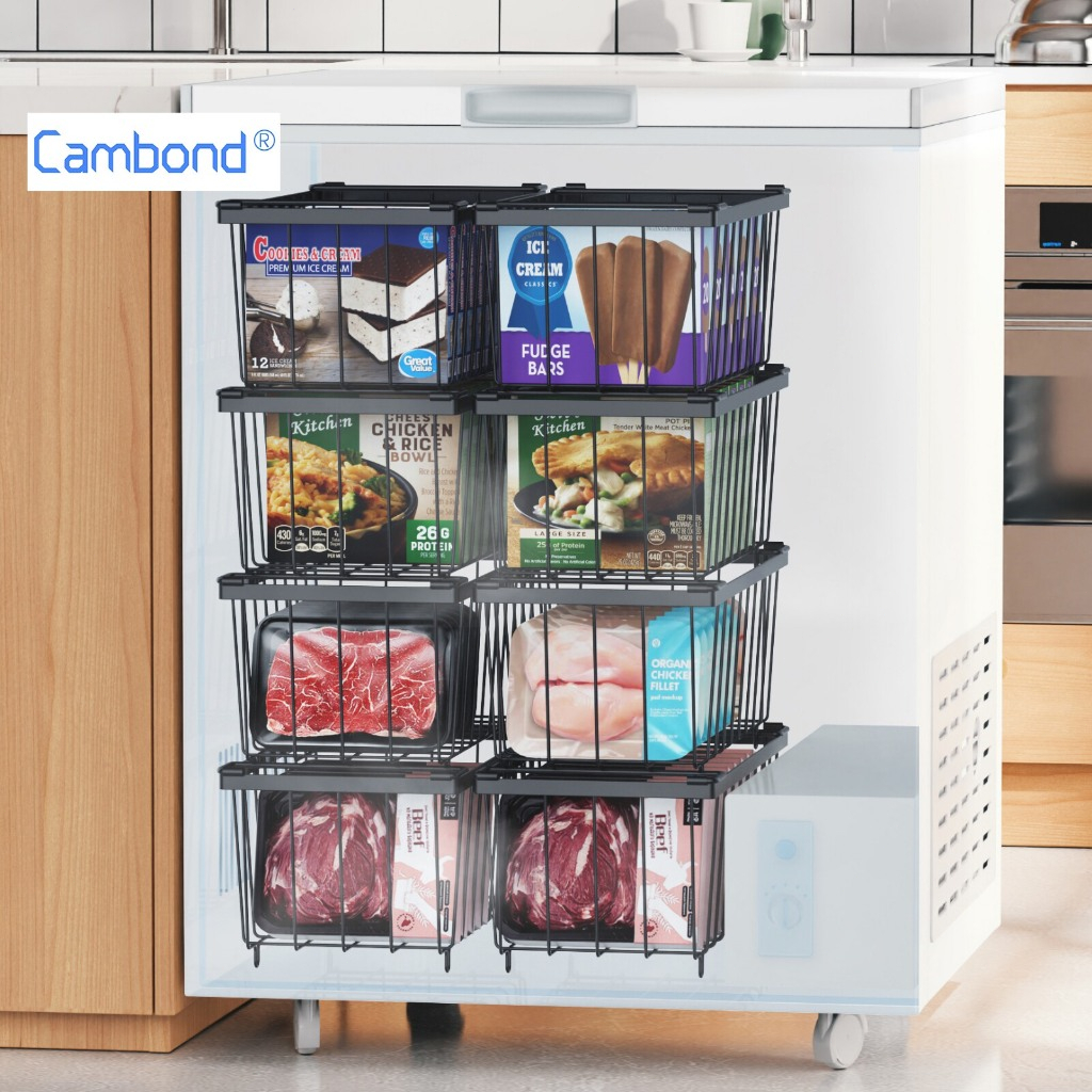 Cambond 4/8 Pieces Chest Freezer Basket Stackable and Hanging Chest ...