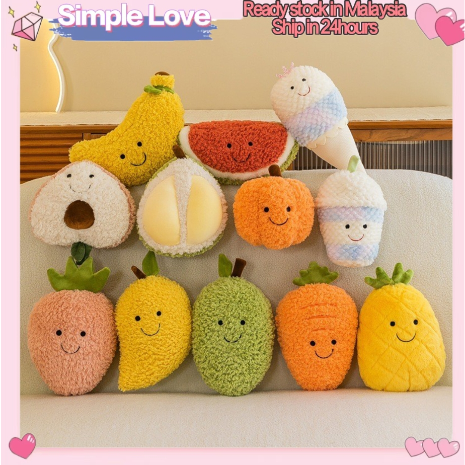 25cm Fruit series plushie watermelon stuffed toy pineapple banana ...