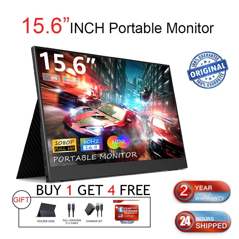 DITU 15.6"inch Ultra Slim Portable LED Monitor Full HD Screen gaming ...