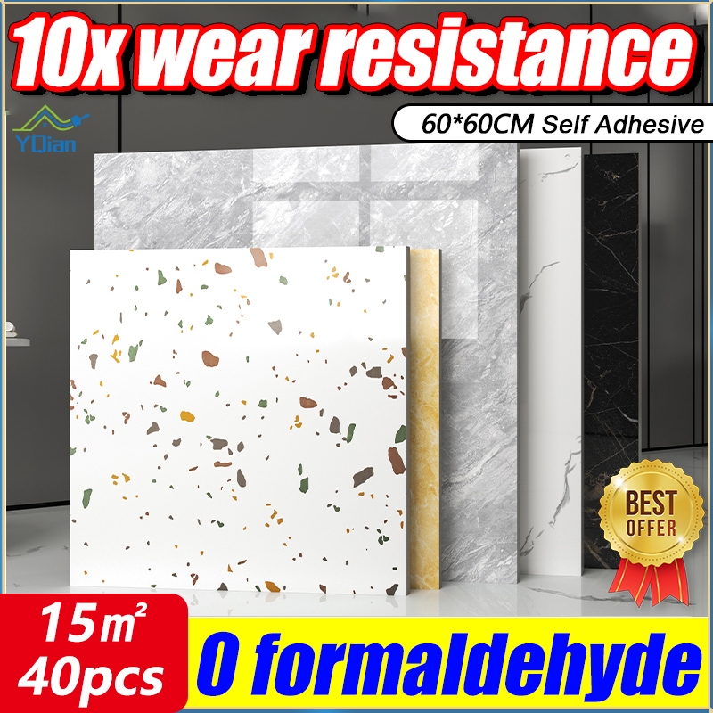 [40pcs]Marble Tiles sticker 15㎡/60*60cm Self Adhesive Waterproof ...