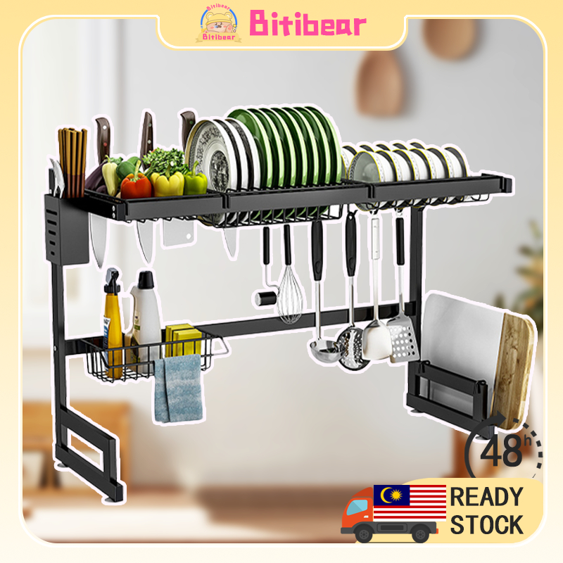 Rak Pinggan Sinki Stainless Steel Dish Rack Rak Dapur Rak Sink Rack ...