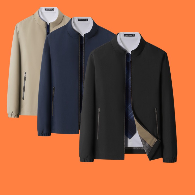 Executive Jacket Bomber Jacket Uniform Casual Windbreaker Stand Collar ...