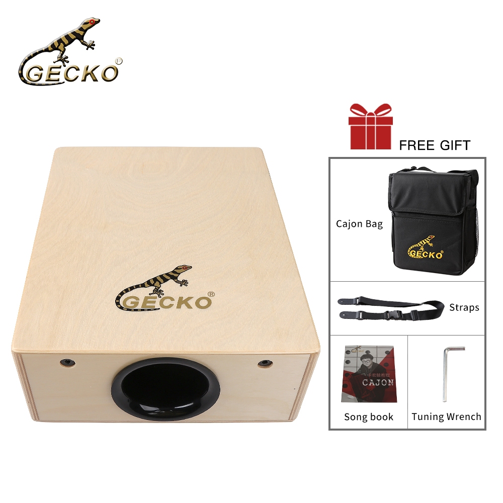 GECKO Travel Cajon Box Drum-Wooden Percussion Box Musical Instrument Cajon Box Drum Basic Box ...