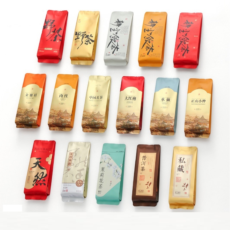 100Pcs colorful print Chinese unique feature tea Packaging bags open ...