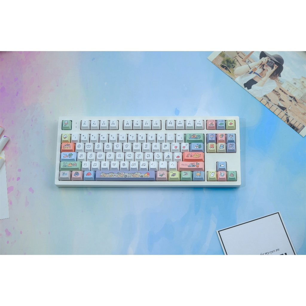 GMK Smiley Face keycaps 129 Keys keycaps Cherry Profile DYE-SUB ...