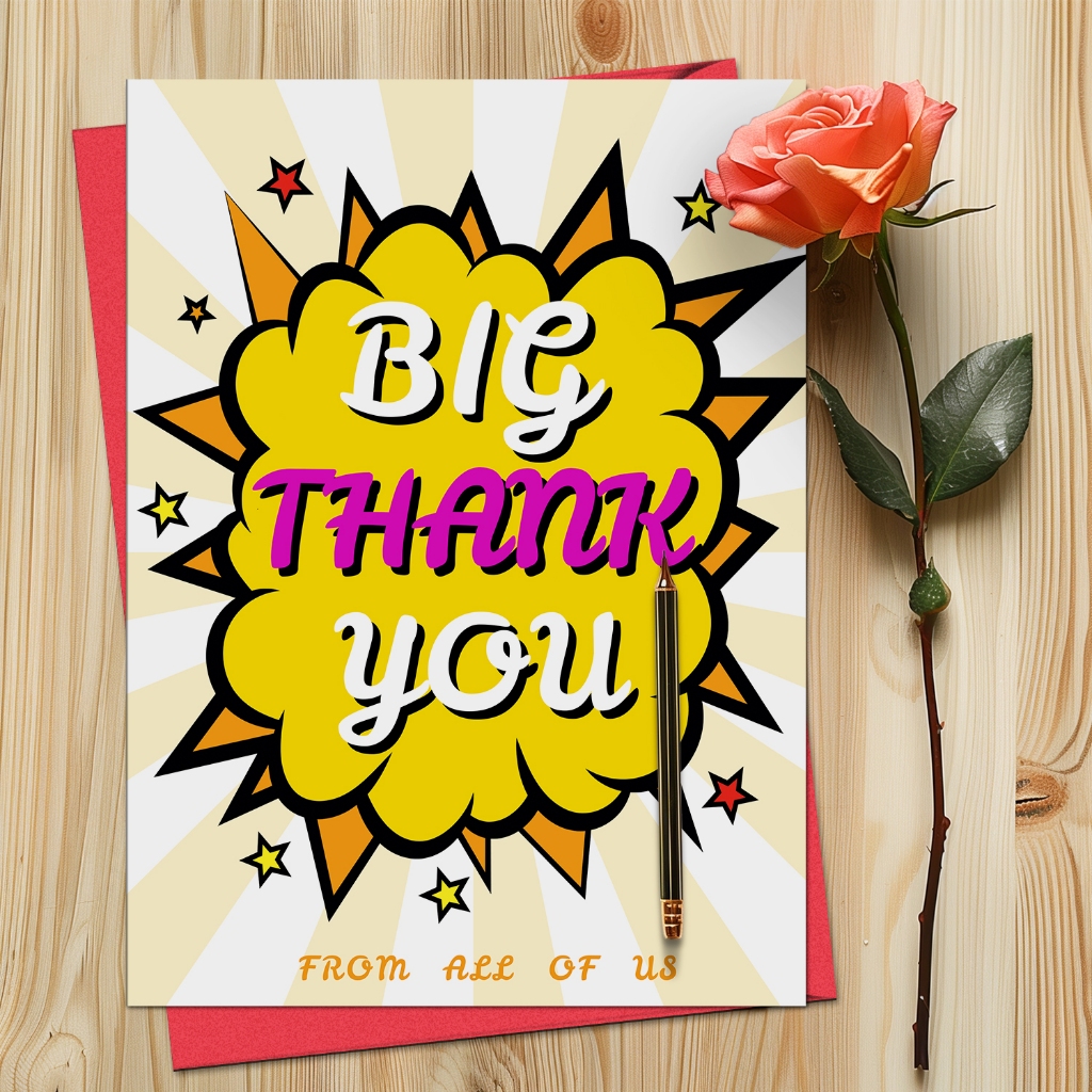 22 x 30 cm Large A4 size Big Thank You Greeting Card with Pearlescent Envelope | Shopee Malaysia