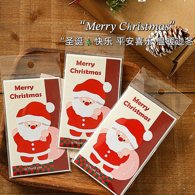 Square Christmas Stickers Gift Box Labels Decorative Stickers Cartoon ...