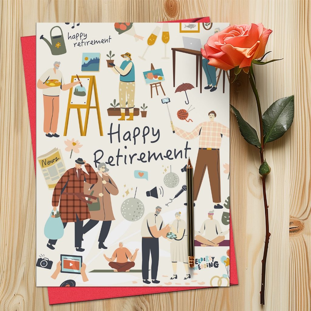 [Local] Super Big Size A4 Happy Retirement Greeting Card With Envelope ...