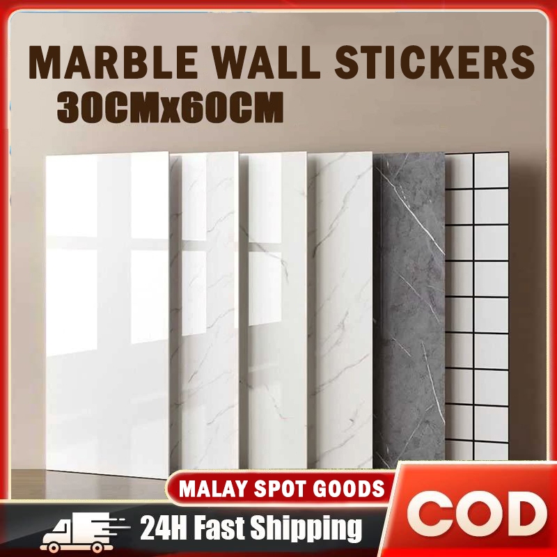 30x60cm wall sticker waterproof/wall sticker Marble Wall Tile Paper ...