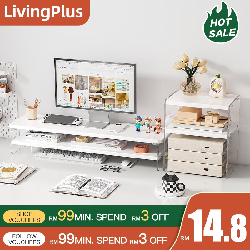 Monitor Stand Desk Organizer Rack Computer Stand Acrylic Monitor Rack ...