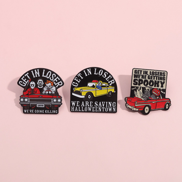Funny Get in Loser Brooch Pin Punk Skeleton Ghost Brooch Clothes Lapel ...