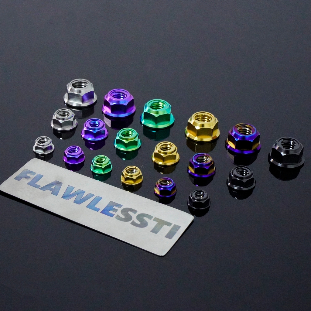 FLAWLESSTI Metal Lock nuts M5 M6 M8 64titanium Flange nut Multicolor ...
