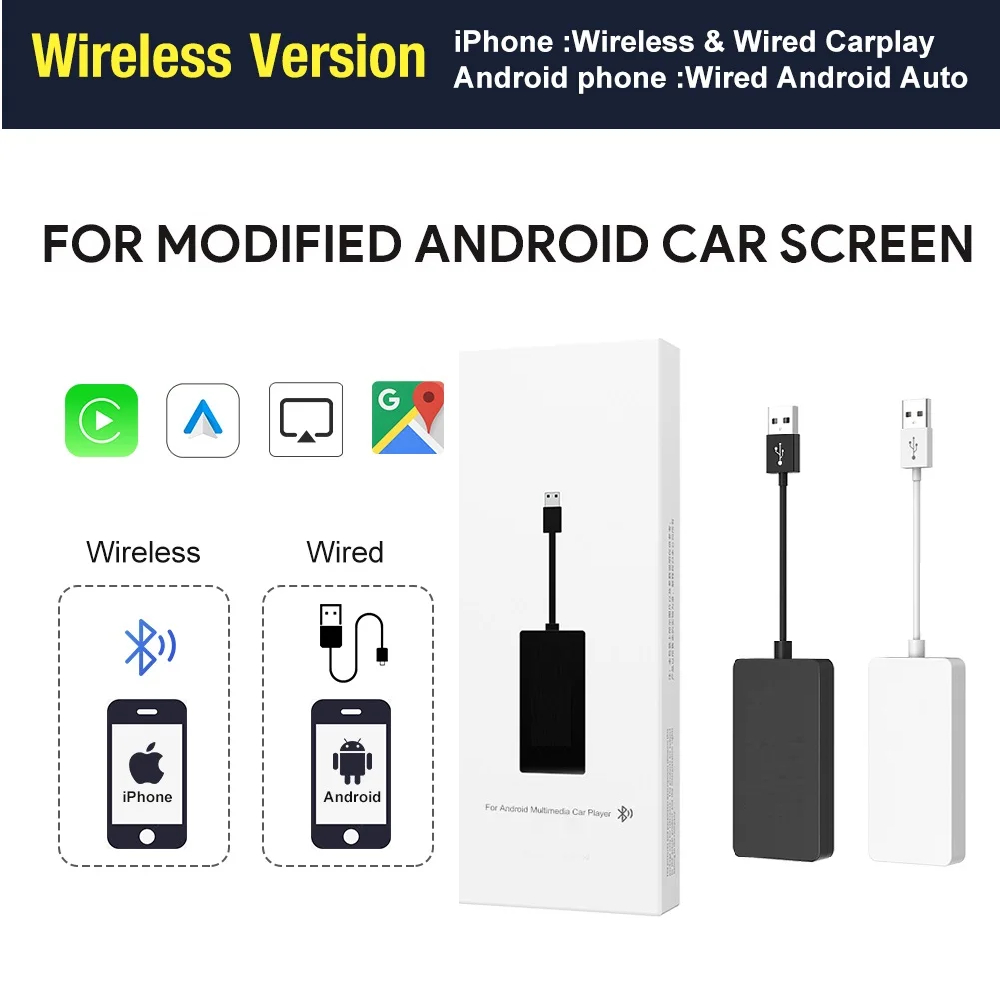 Binize Wireless CarPlay Dongle Android Auto Car Multimedia Player ...