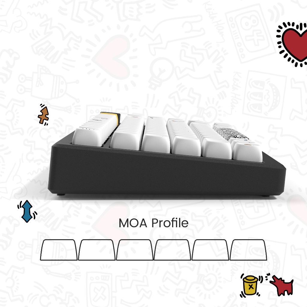 WOMIER 134 Keys MOA Profile Heart Thermal Dye Sublimation Keycaps ...