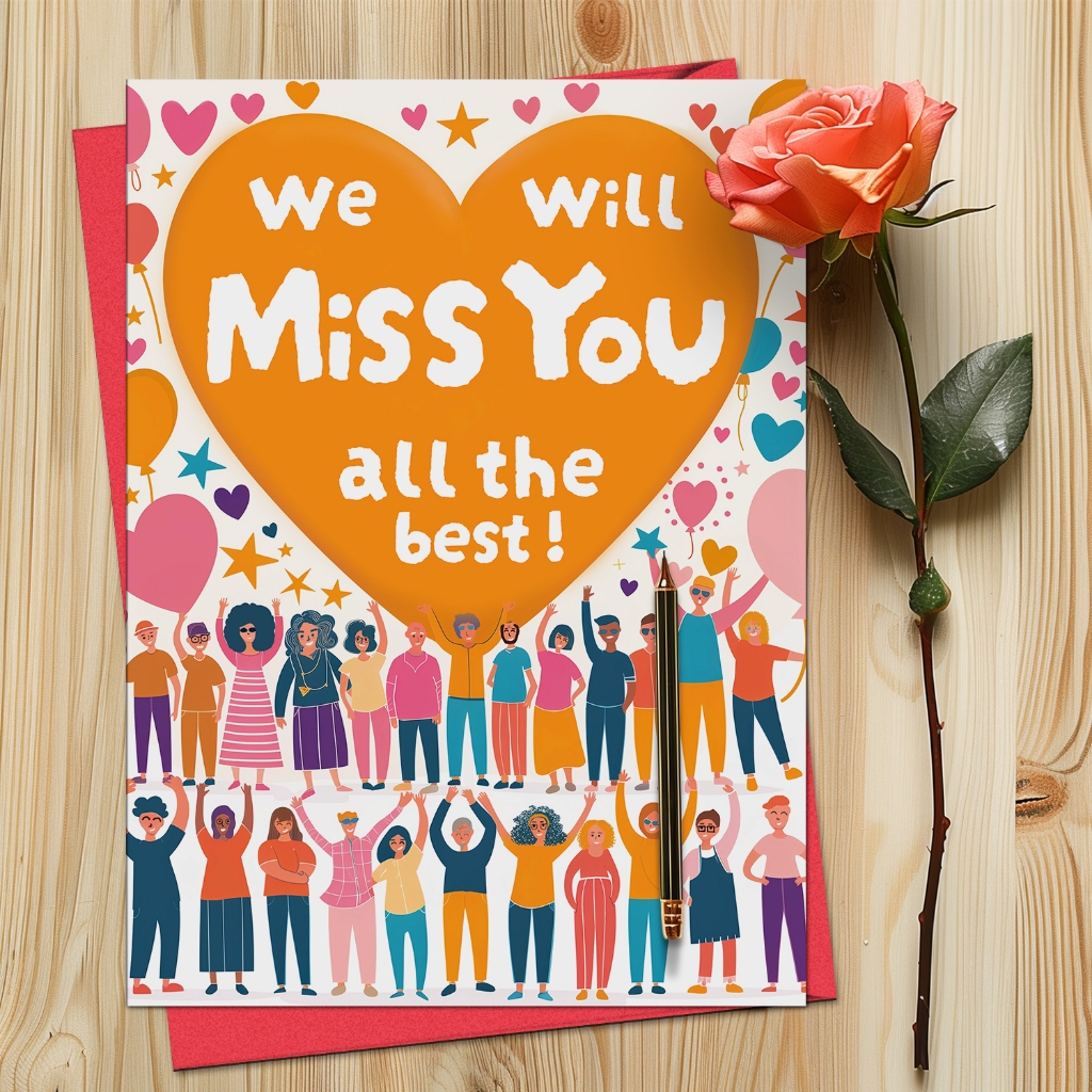22 x 30 cm Large Size A4 Farewell Wishes Greeting Card with Red Pearlescent Envelope | Shopee ...