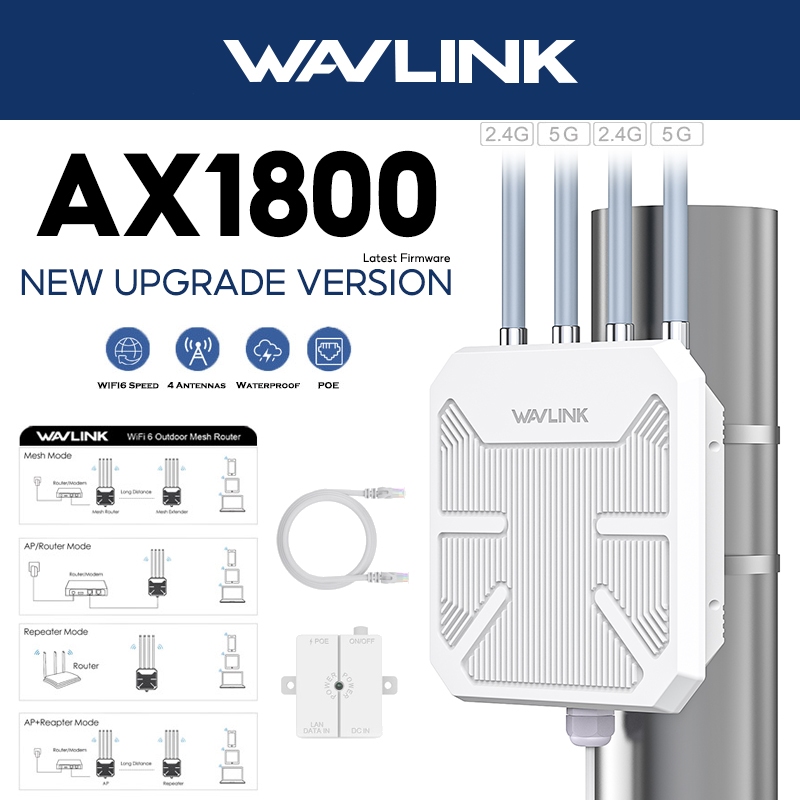 WAVLINK NEW Upgrade AX1800 WiFi6 Outdoor Access Point WiFi Extender ...