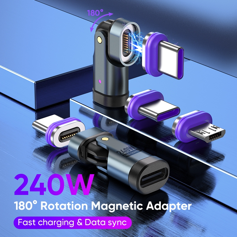 New 16Pin 240W Magnetic Type-C PD Adapter, QC3.0/PD3.1, 5A Fast Charge ...