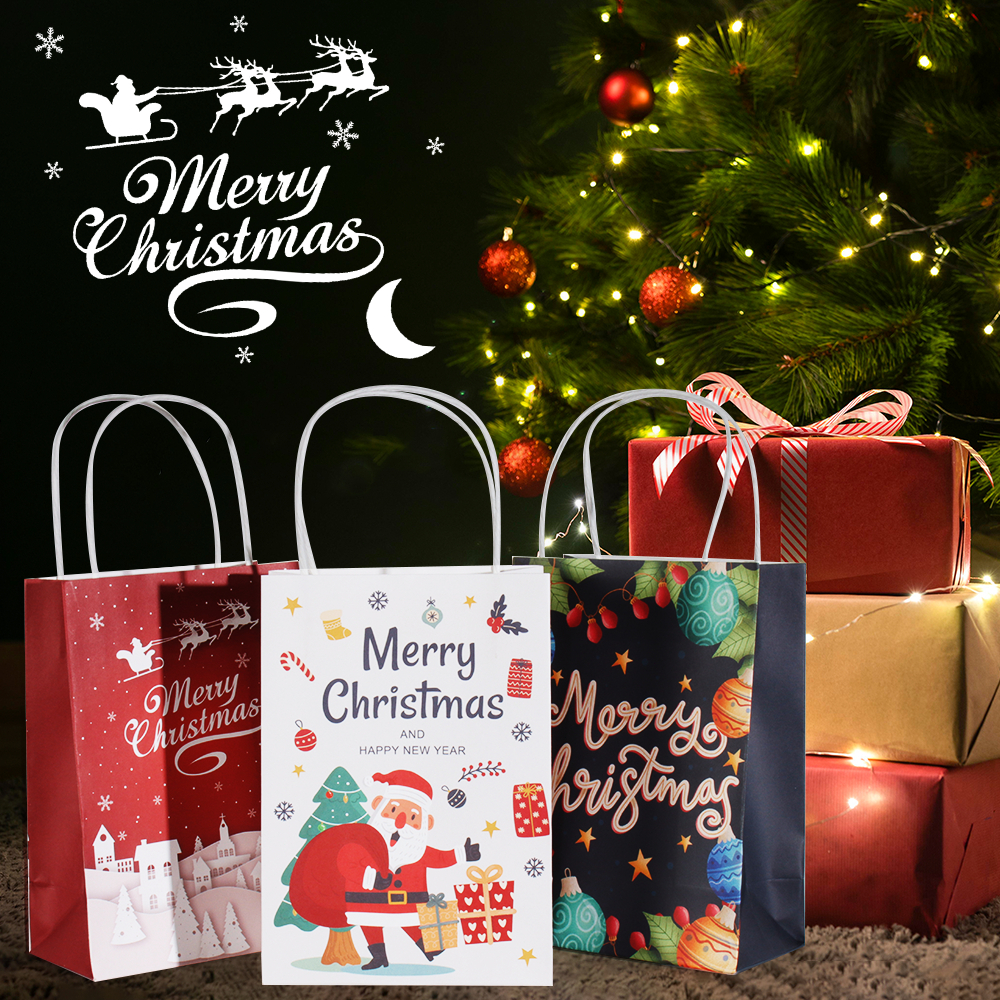 Pack of 6 PCS Christmas Gift Paper Bag | Shopping Bag | Gift Bag | Xmas ...