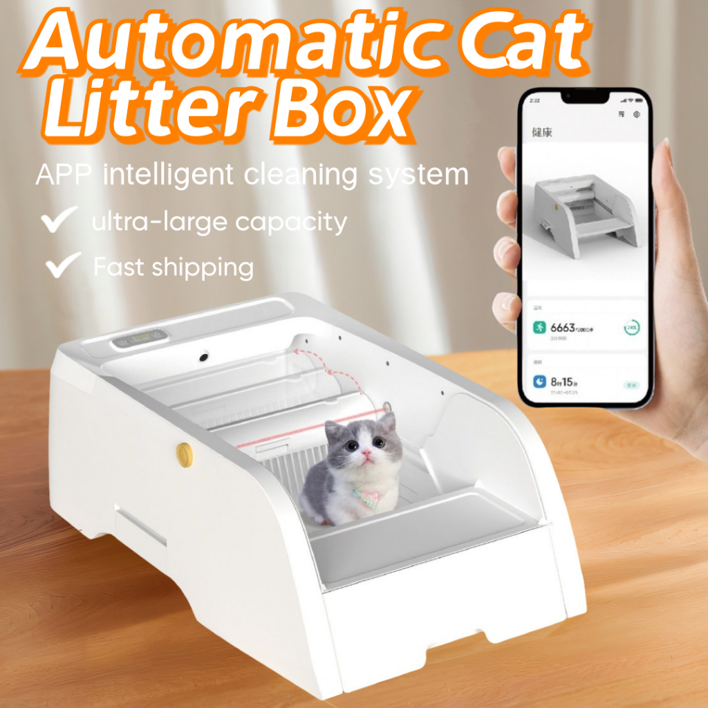 Fully Automatic Smart Pet Litter Box 4,000mAh Long Battery Life WiFi ...