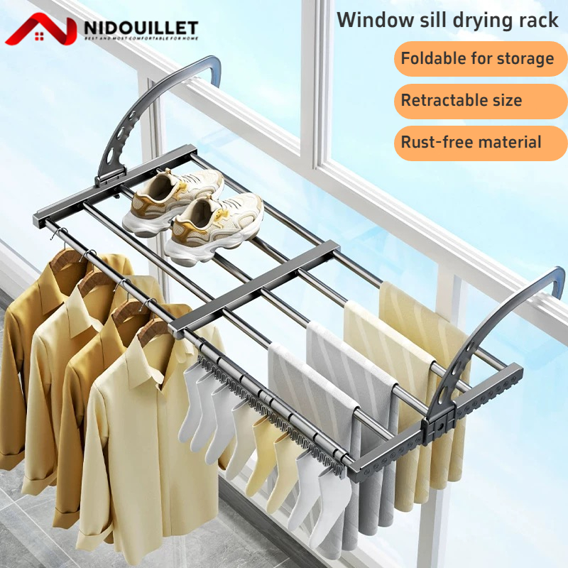 Nidouillet Apartment Balcony Drying Rack Window Sill Balcony Edge ...