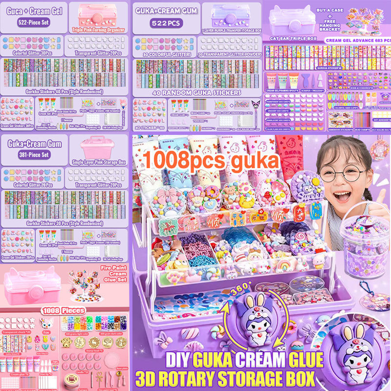 READY STOCK 1008PCS GUKA Material Package Sticker guka Kids Keychain ...