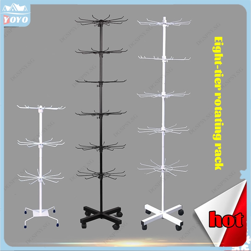 Display rack jewelry shelf multi-layer rotating shelves with wheels ...