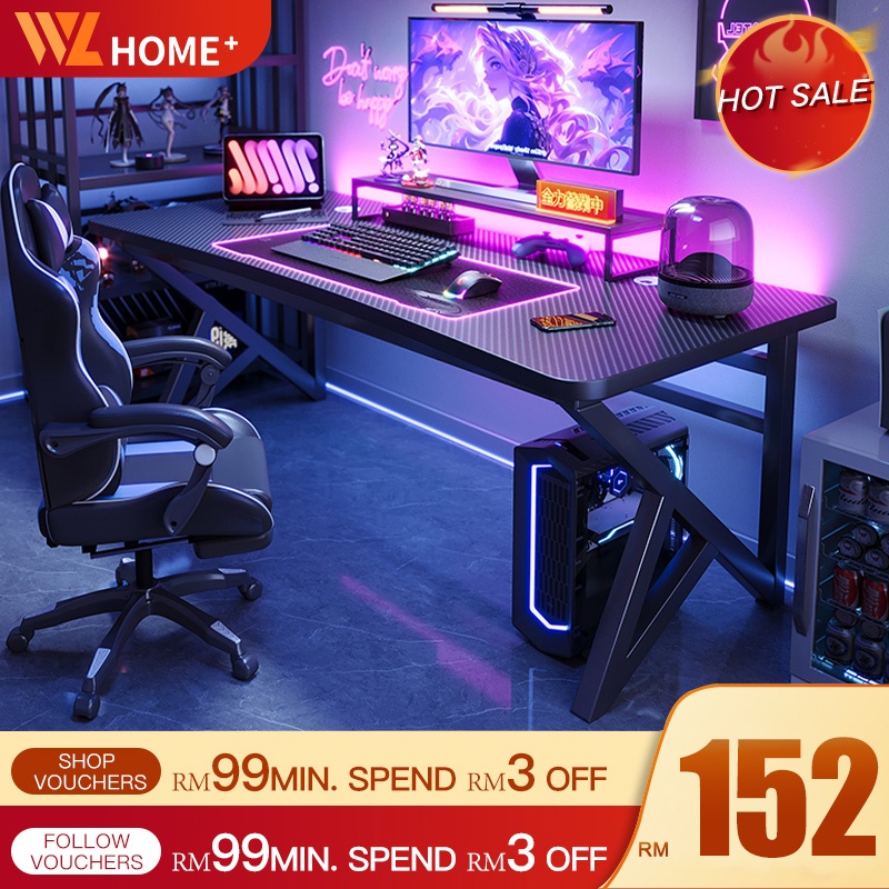 Meja Gaming 160CM Computer Desk Gaming Table with cable management tray ...