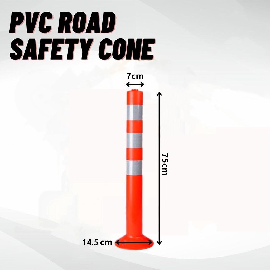 【SEY】30 Inch 75cm Flexible Post Pole Road Cone Safety Red EVA Material ...