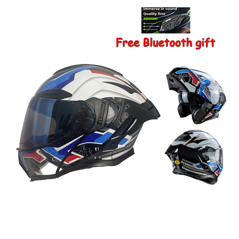 Motorcycle Helmet Free Bluetooth Day Night Universal With DOT+CCC Dual ...