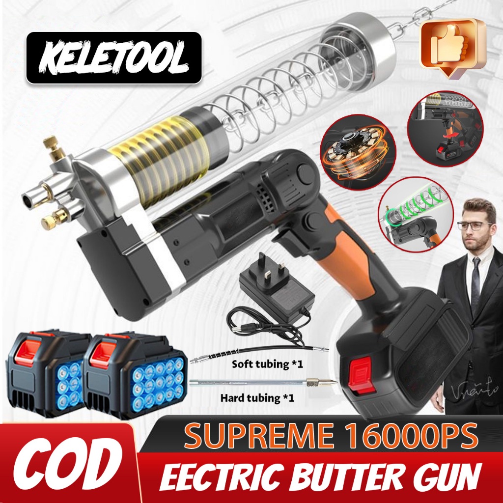 Cordless Grease Gun 2 Batteries High Pressure Pump Grease Gun Repair ...
