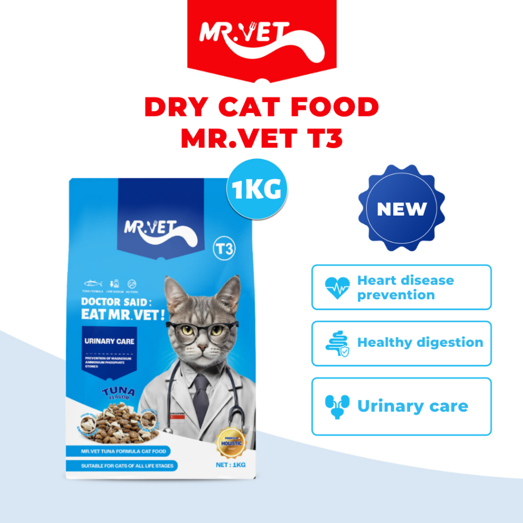MR.Vet Cat Food T3 1kg With Freeze-Dried Makanan Kucing Cat Dry Food ...