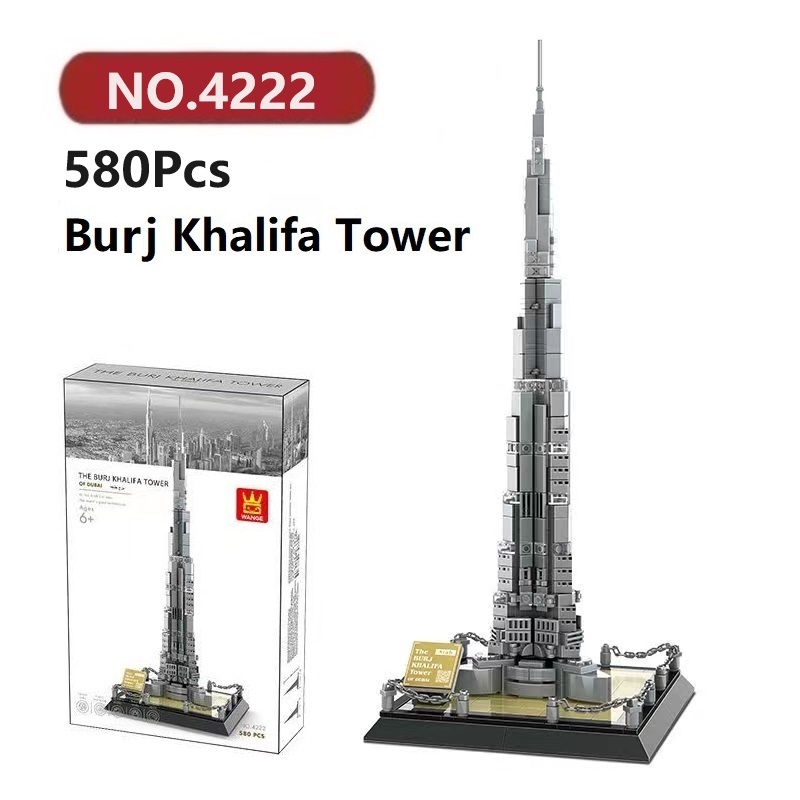 Dubai Burj Khalifa Tower Building Blocks 580 Pcs WANGE Architecture ...