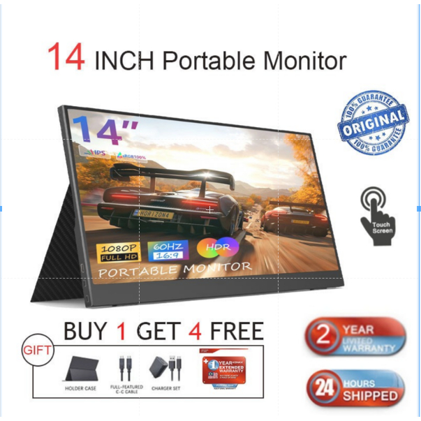 DITU 15.6"inch Ultra Slim Portable LED Monitor Full HD Screen gaming ...