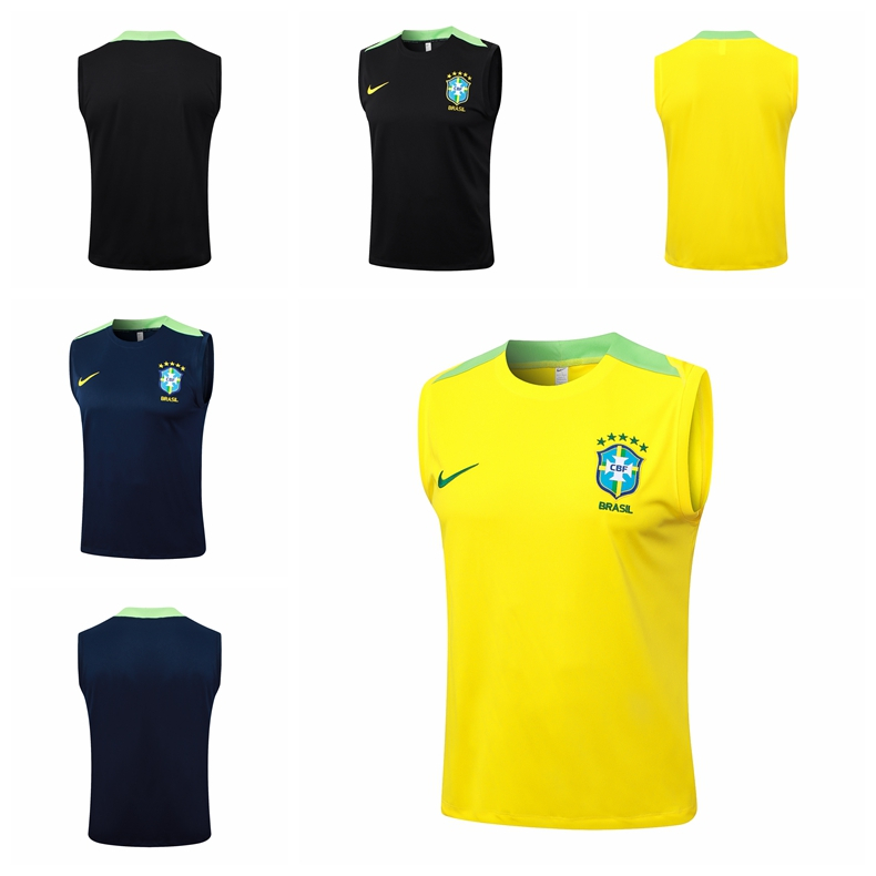2024-25 Brazil Training Jersey Football Sports Vest Tank Tops | Shopee ...
