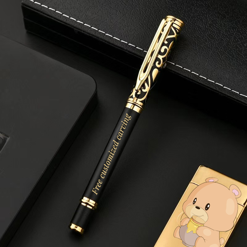 CUSTOM ENGRAVE Refillable Office Rollerball Pen Black Ink Business ...