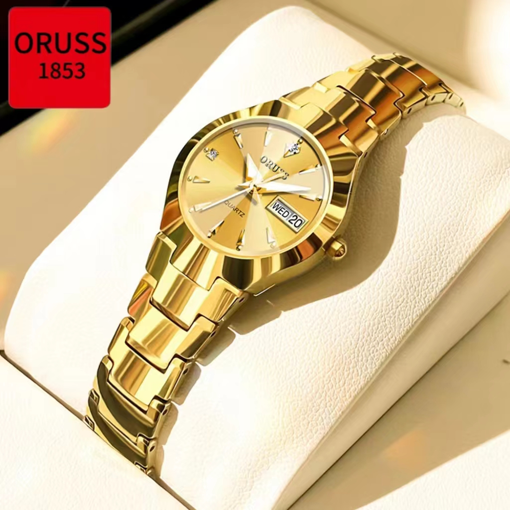 ORUSS Original Women/Men Stainless Steel Luxury Dual Calendar ...