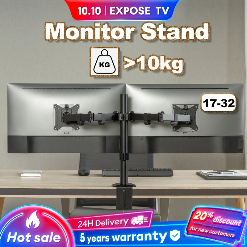 Monitor Stand Monitor Arm Desktop Mount Bracket 17”-32” Bearing 10kg ...
