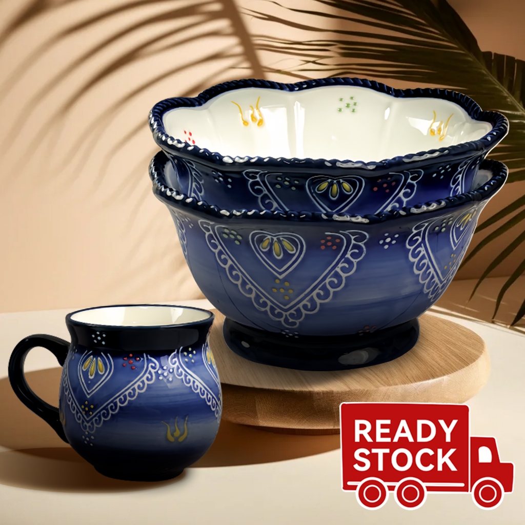 Remi blue breakfast plates,bowls,cups,and stemware,home-use ceramic ...