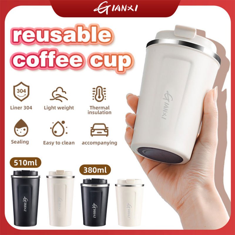 Gianxi 380 510ml Insulated Tumbler 304 Stainless Steel Coffee Mug Car