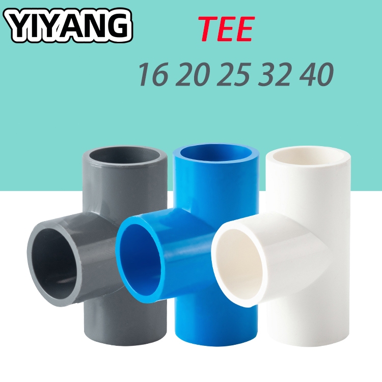 PVC Fitting Grey/White/ Blue Pipe Joint Connector /3 Way /Tee | Shopee ...