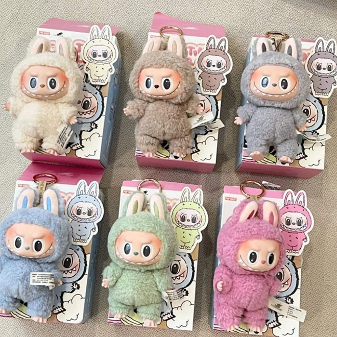The Monsters Labubu Sitting Party Keychain Vinyl Face Pop Mart Labubu ...