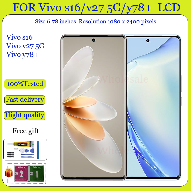 Original AMOLED for Vivo V27 5G / S16 / Y78+ LCD Display Touch Screen ...