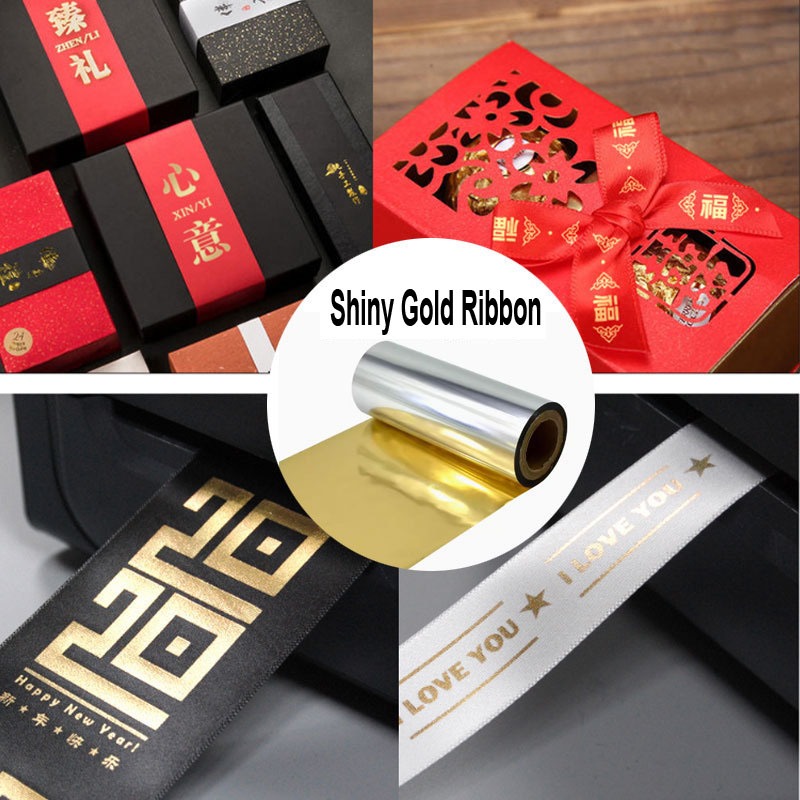 Shiny Gold Color Resin Ribbon Thermal Transfer Barcode Printing Ribbon ...