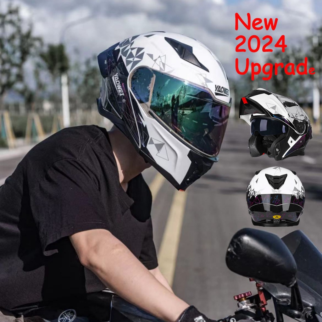 2024 Newly Upgraded Motorcycle Helmet with DOT+CCC Dual Certification ...