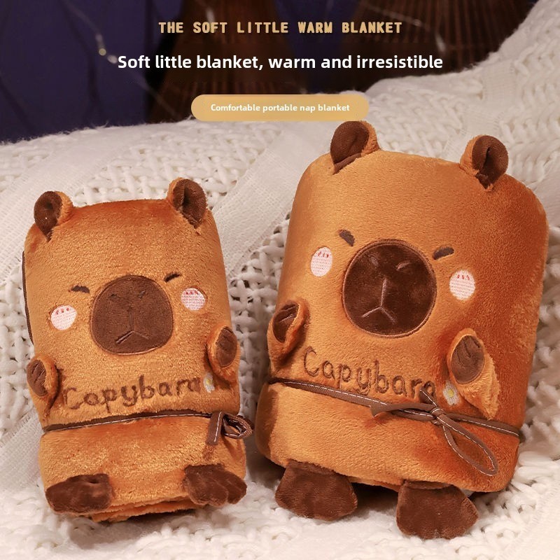 Capybara Plush Blanket – Soft and Cozy Foldable Blanket for Adults ...