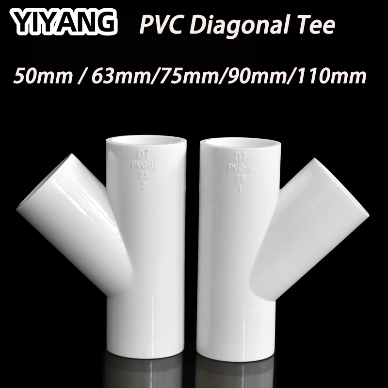 PVC Pipe Fitting Connector 50mm / 63mm/75mm/90mm/110mm FOR DIY WHITE ...
