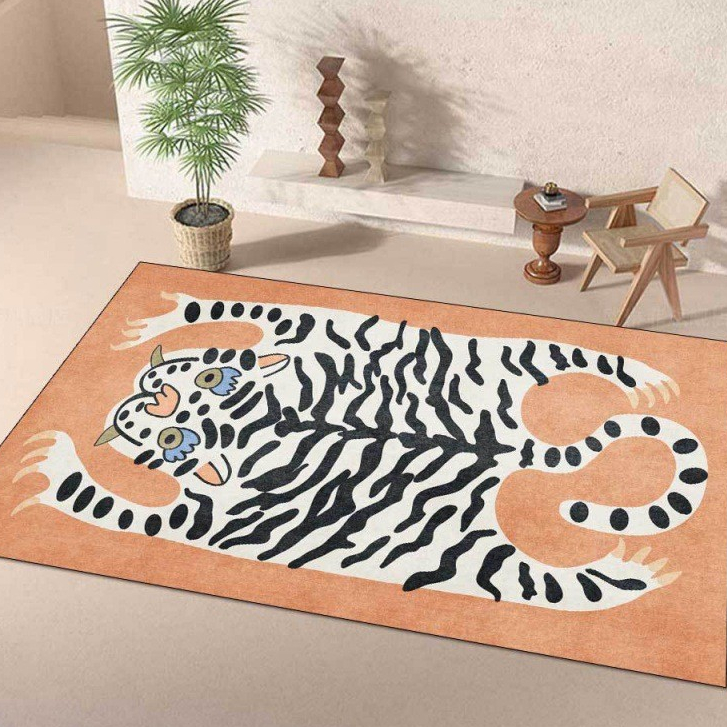Tiger Leopard Print Carpet 200 * 300cm Cute Cartoon Imitation Tiger ...