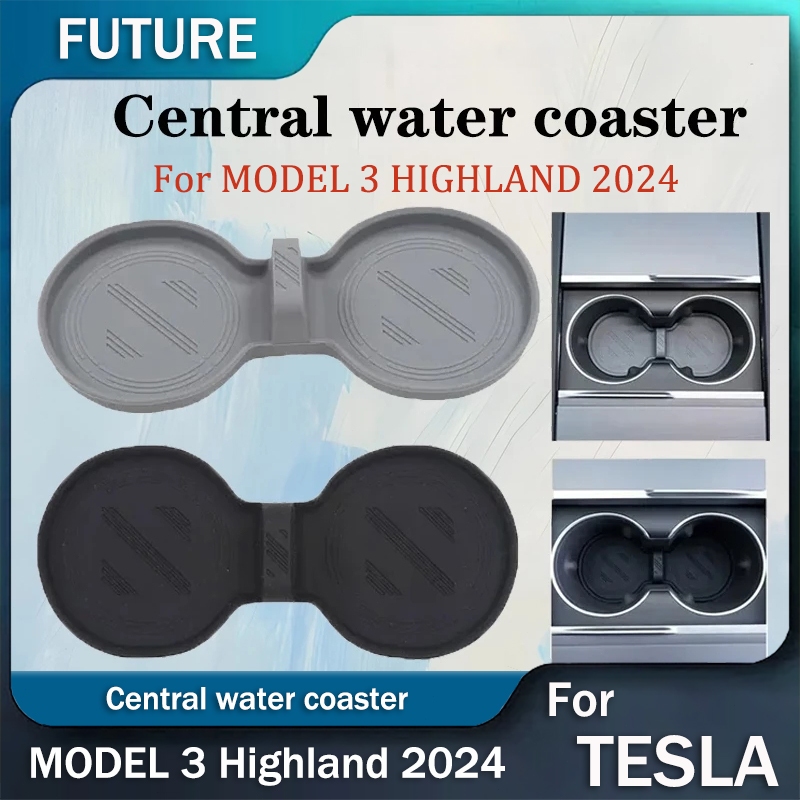 For Tesla Model 3 2024 Water Cup Holder Mats Drink Non-slip Coaster ...